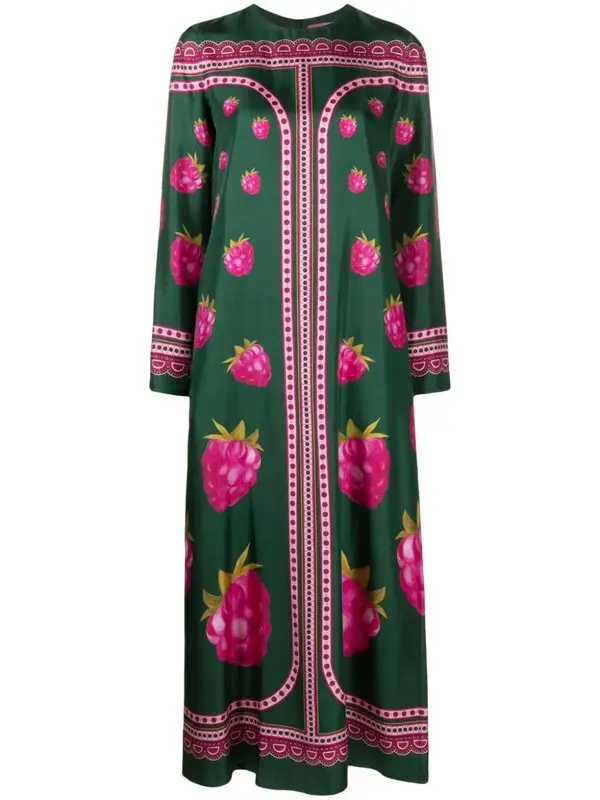 La DoubleJ Graphic-print Silk Maxi Dress
