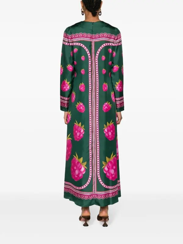 La DoubleJ Graphic-print Silk Maxi Dress