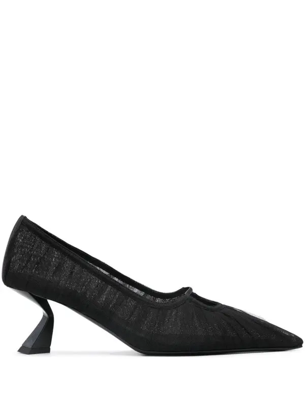 NENSI DOJAKA 75mm Sculpted-heel Tulle Pumps - Black
