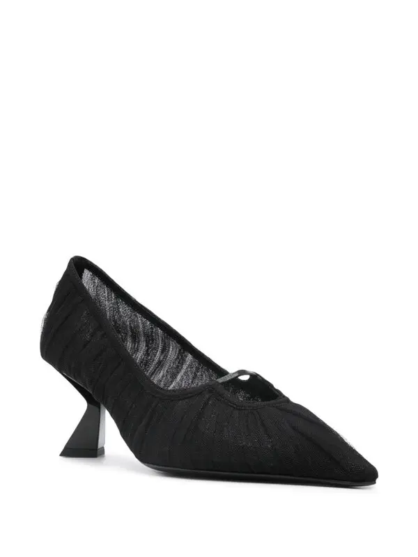 NENSI DOJAKA 75mm Sculpted-heel Tulle Pumps - Black