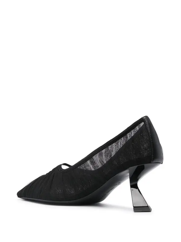 NENSI DOJAKA 75mm Sculpted-heel Tulle Pumps - Black