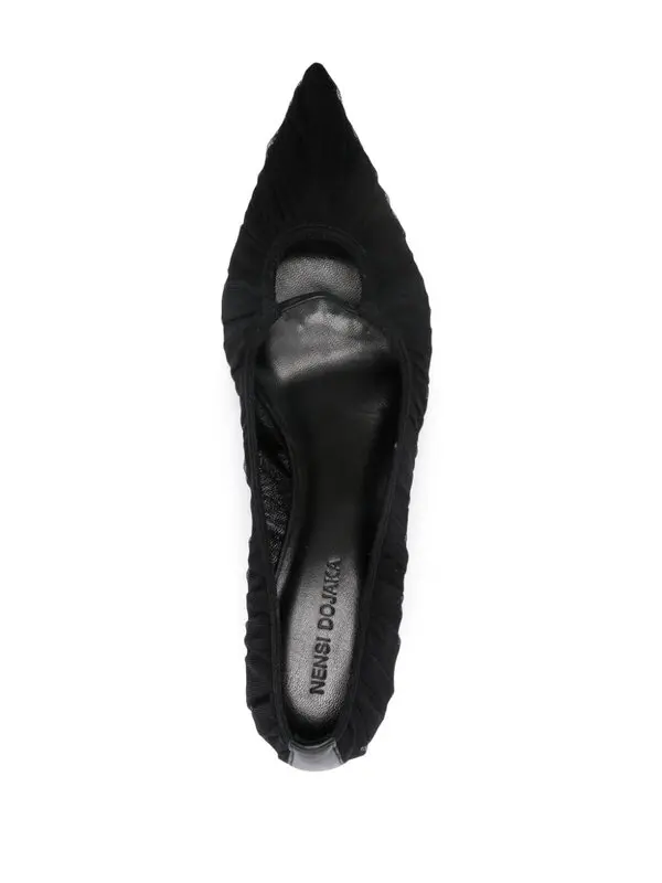 NENSI DOJAKA 75mm Sculpted-heel Tulle Pumps - Black