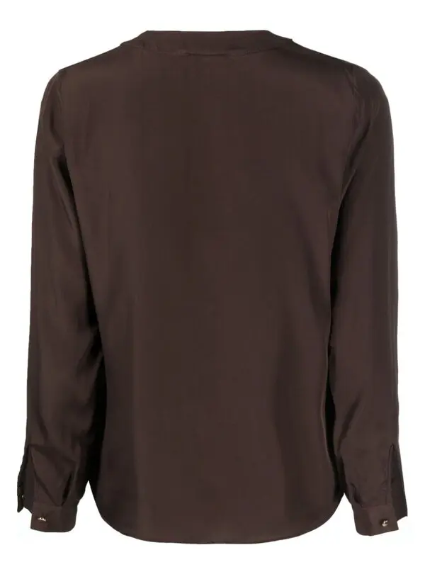 MERCI Button-up Long-sleeve Shirt - Brown