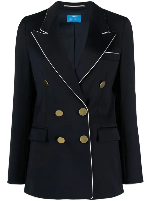MERCI Contrast-trim Double-breasted Blazer