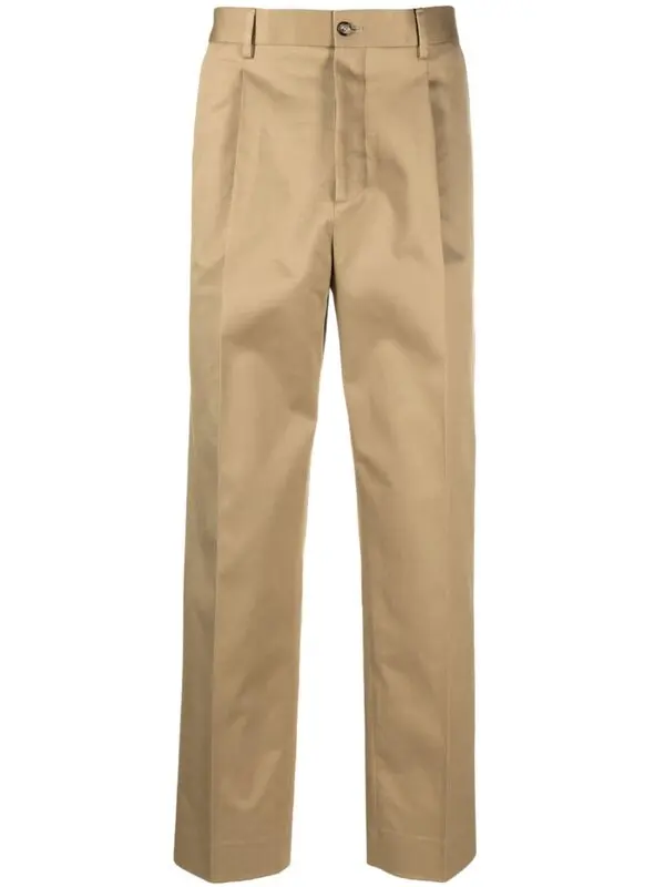 DELL'OGLIO Straight-leg Tailored Trousers - Neutrals
