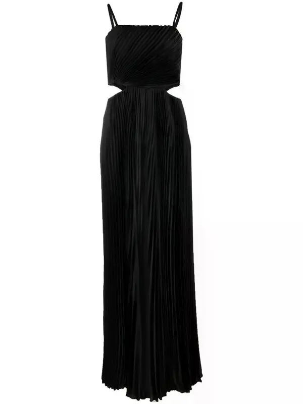 Alice + Olivia Square-neck Sleeveless Pleated Jumpsuit - Black