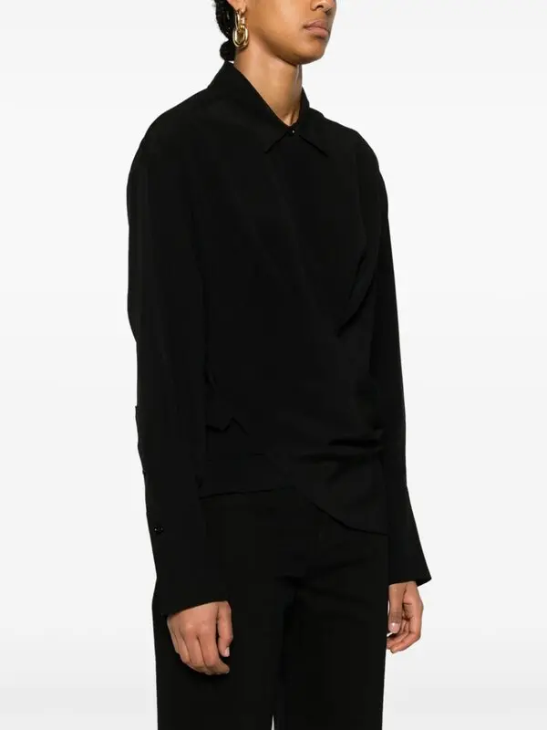 Victoria Beckham Wrap Front Silk Shirt