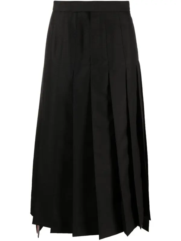 Thom Browne Pleated Wool Maxi Skirt