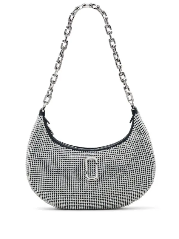 Marc Jacobs Rhinestone Small Curve Shoulder Bag - Black