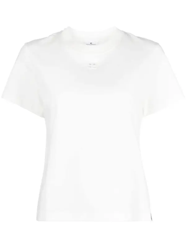 COURREGES Logo-appliqué T-shirt - White