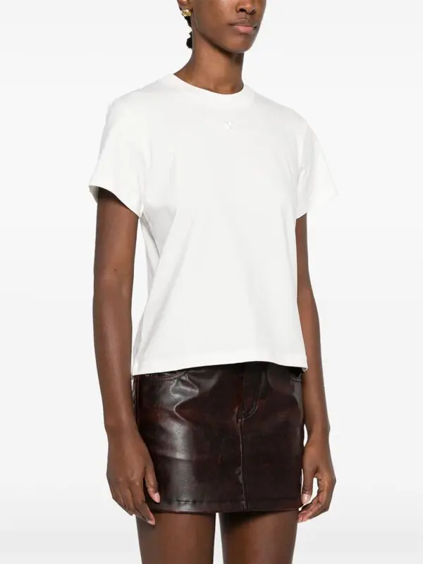COURREGES Logo-appliqué T-shirt - White