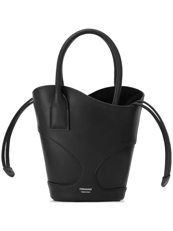 FERRAGAMO Logo-print Cut-out Tote Bag - Black