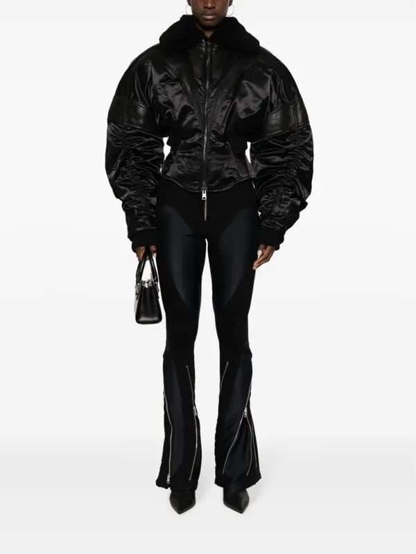MUGLER Corset-style Draped Bomber Jacket