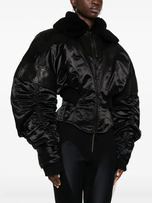 MUGLER Corset-style Draped Bomber Jacket