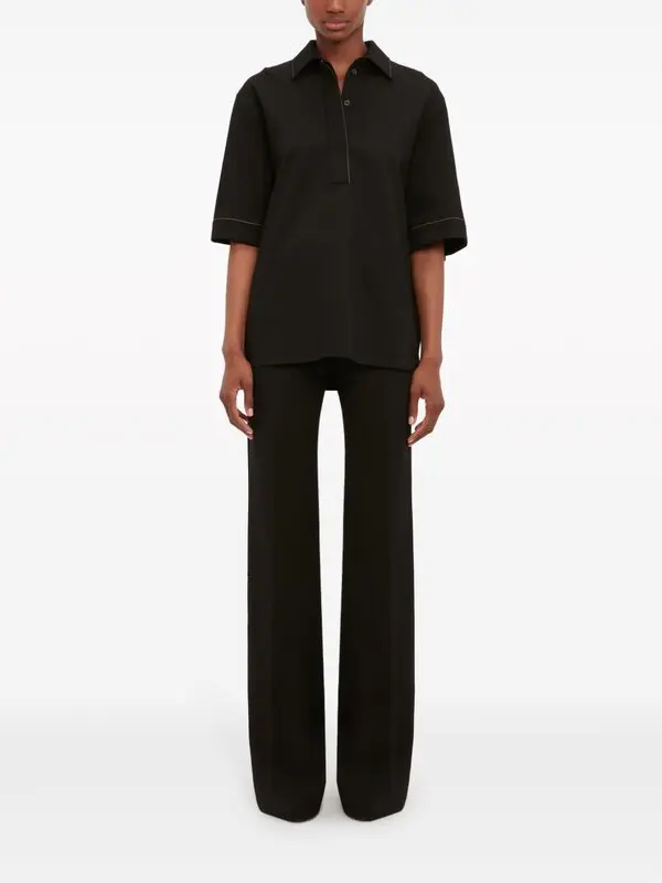 Victoria Beckham Contrast-stitch Short-sleeve Shirt