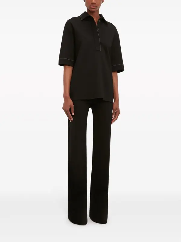 Victoria Beckham Contrast-stitch Short-sleeve Shirt
