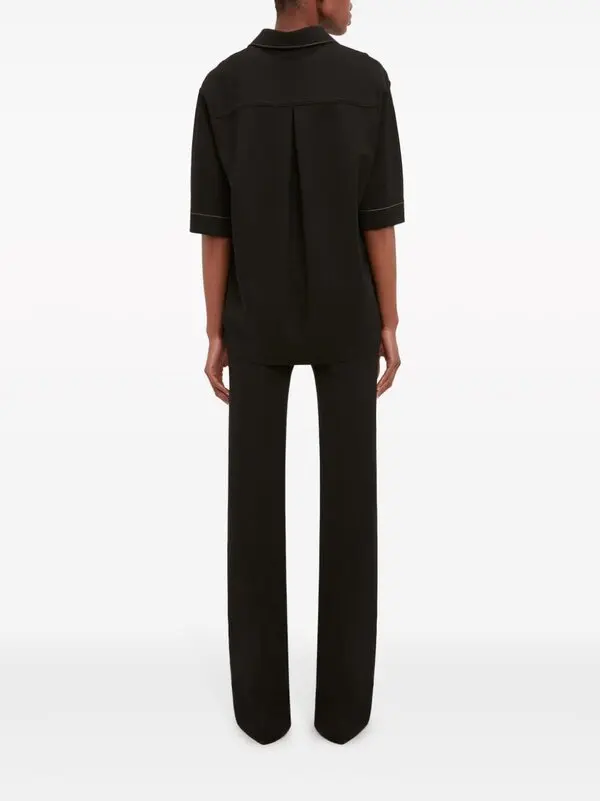 Victoria Beckham Contrast-stitch Short-sleeve Shirt