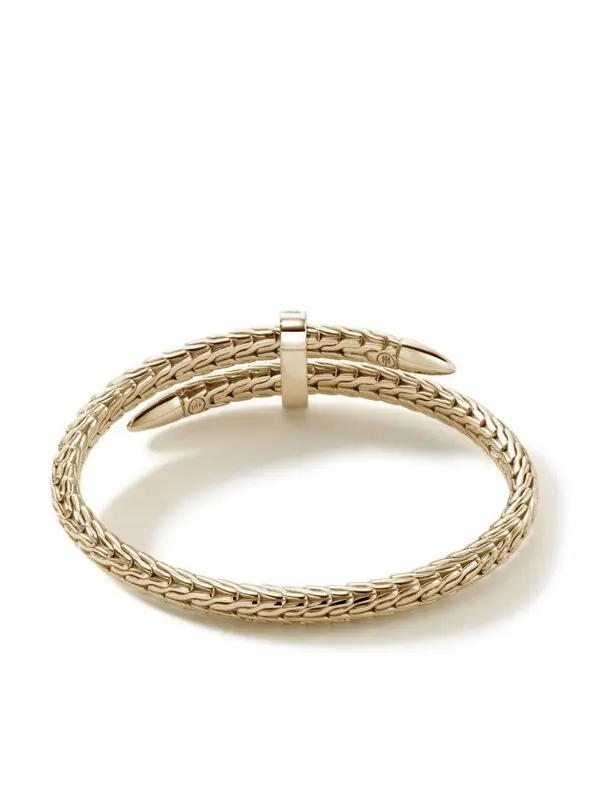 John Hardy 18kt Yellow Diamond Spear Cuff Bracelet - Gold