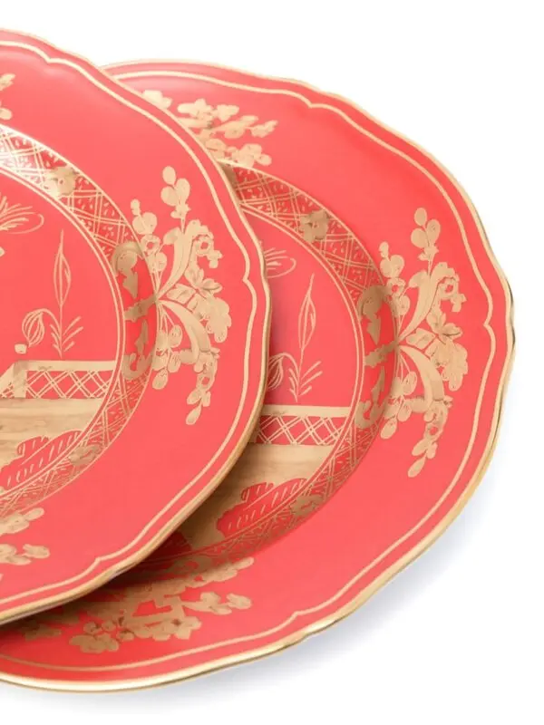 GINORI 1735 Rubrum Porcelain Plate - Red