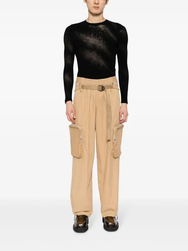 DION LEE Belted Straight-leg Trousers