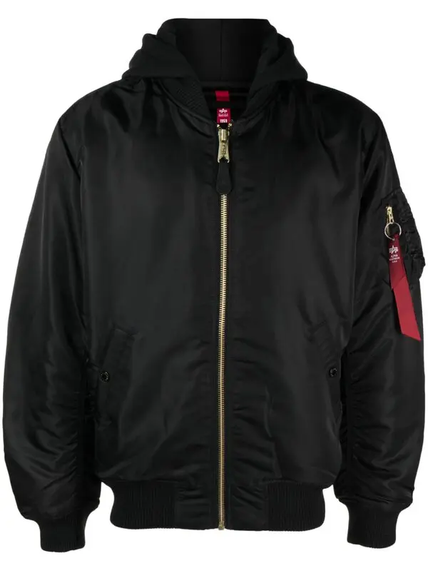 Alpha Industries Padded Hooded Bomber Jacket - Black