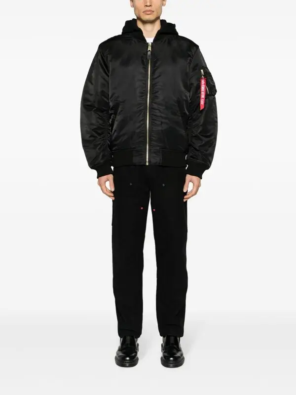 Alpha Industries Padded Hooded Bomber Jacket - Black