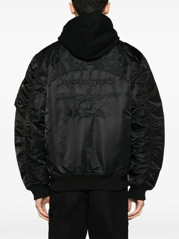 Alpha Industries Padded Hooded Bomber Jacket - Black