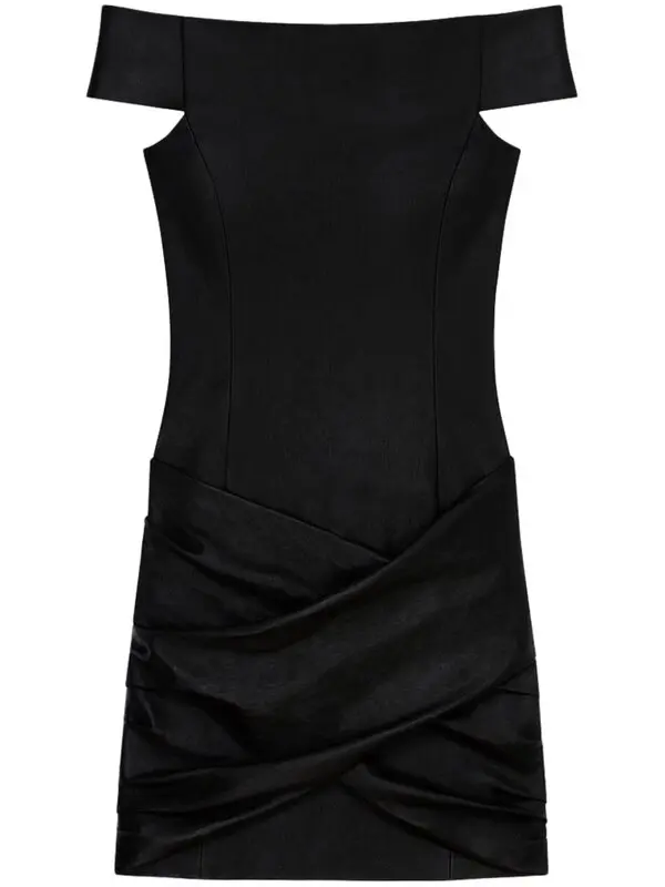 Givenchy Draped Leather Mini Dress - Black