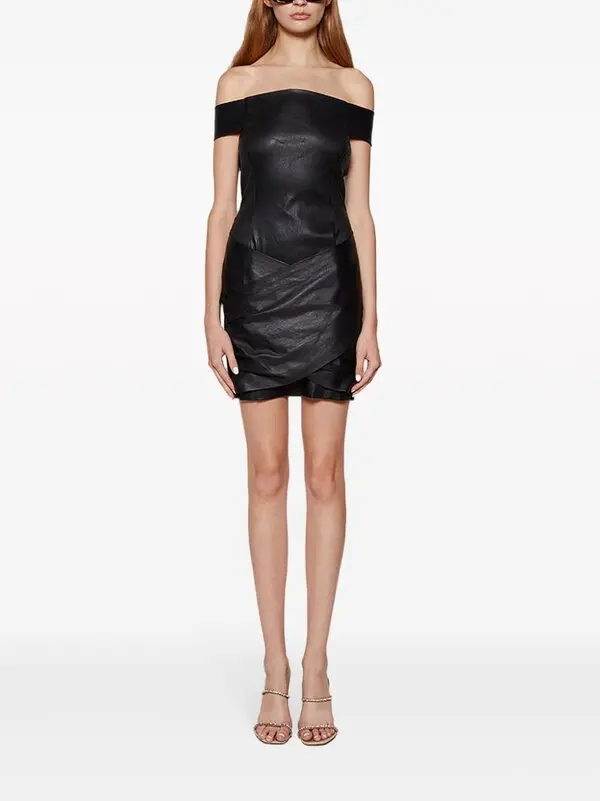 Givenchy Draped Leather Mini Dress