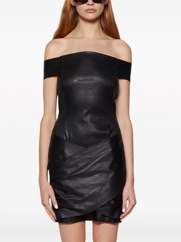 Givenchy Draped Leather Mini Dress