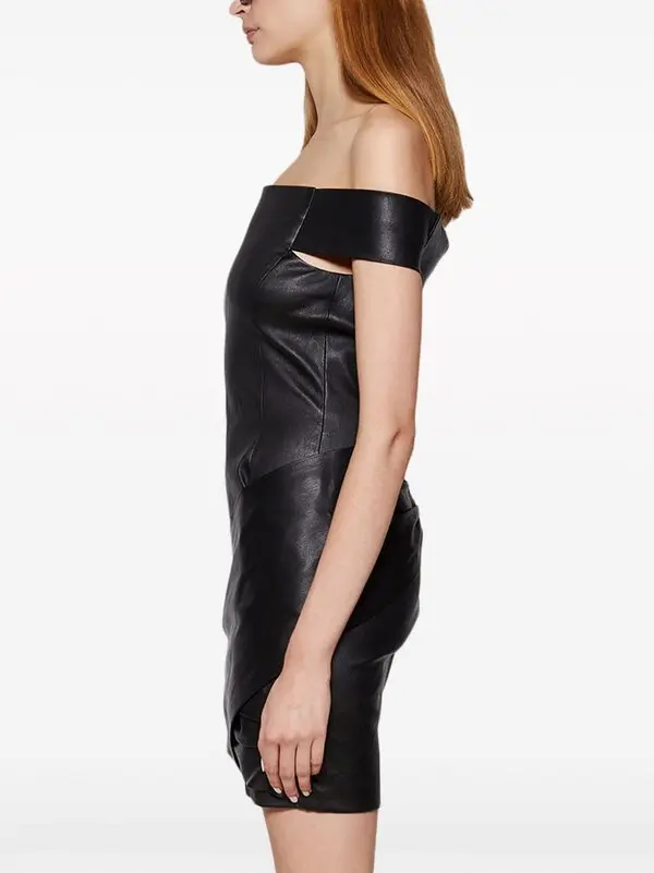 Givenchy Draped Leather Mini Dress
