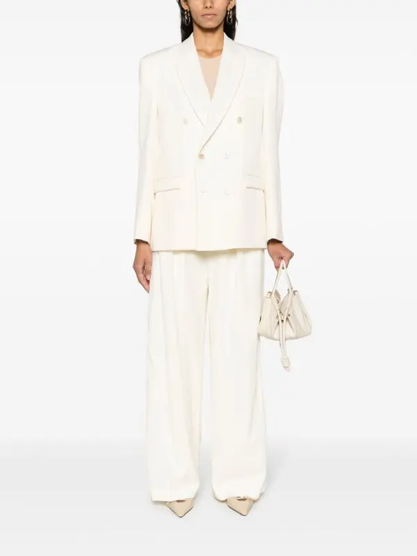 Wardrobe.NYC Pleated Wide-leg Trousers - Neutrals