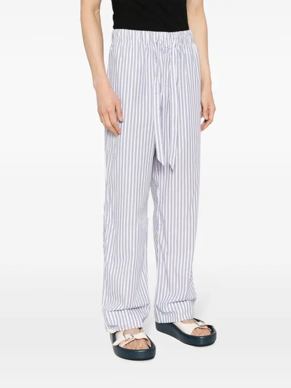 TEKLA Striped Organic Cotton Pyjama Trousers - Blue