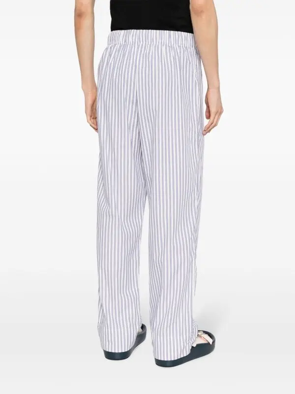 TEKLA Striped Organic Cotton Pyjama Trousers - Blue