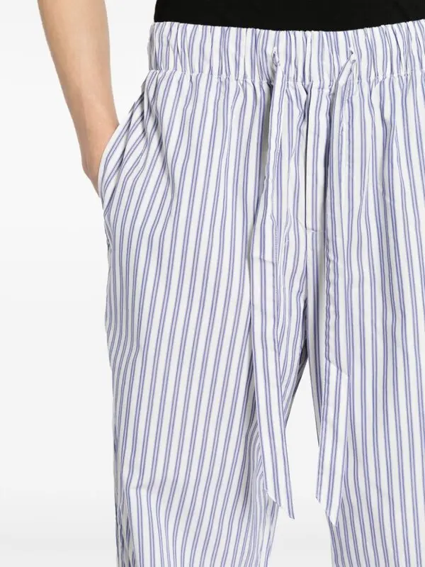TEKLA Striped Organic Cotton Pyjama Trousers - Blue