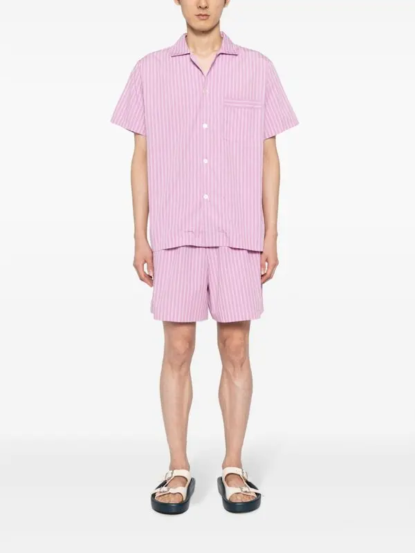 TEKLA Striped Cotton Pyjama Shorts