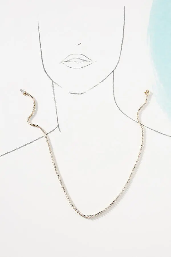 FINE DIAMONDS BY ANTHROPOLOGIE Graduated Diamond Tennis Necklace