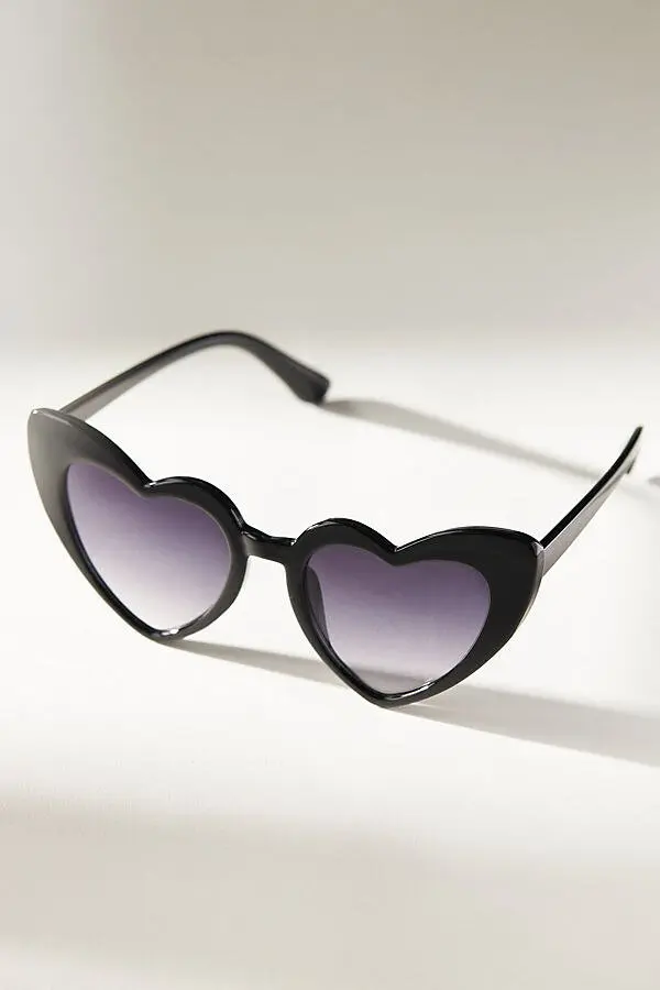 Anthropologie Heart Sunglasses - Black