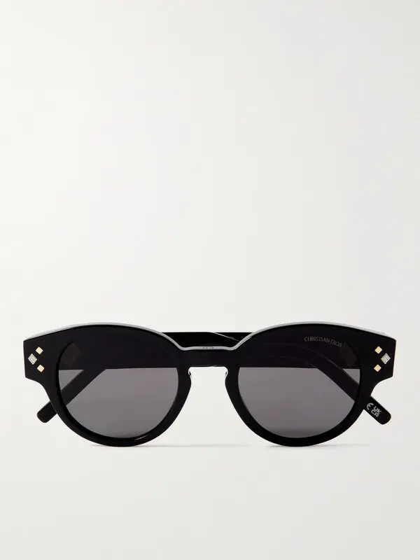 Dior Cd Diamond R2i Round-frame Sunglasses - Black