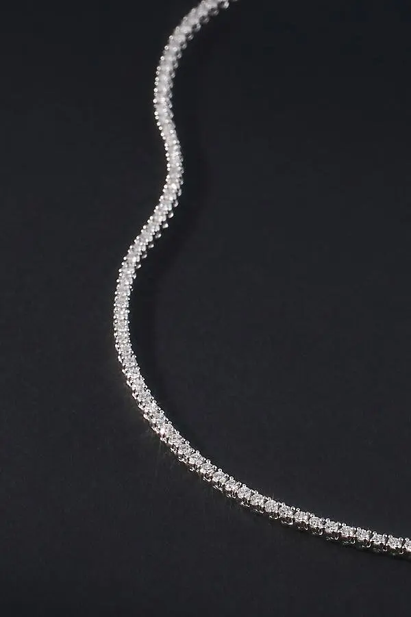 FINE DIAMONDS BY ANTHROPOLOGIE Classic 4-prong Diamond Tennis Necklace - Silver