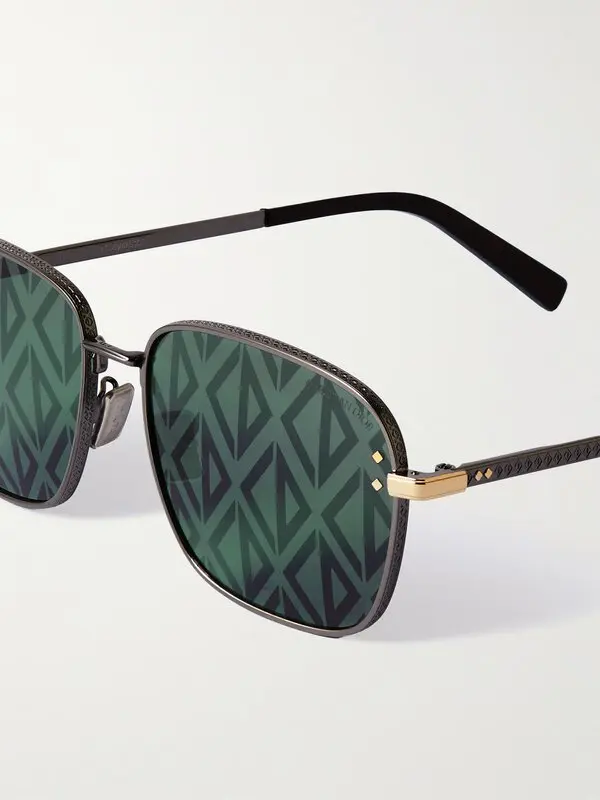 Dior Geometric Silver-tone And Tortoiseshell Acetate Sunglasses - Black