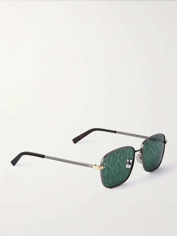Dior Geometric Silver-tone And Tortoiseshell Acetate Sunglasses - Black