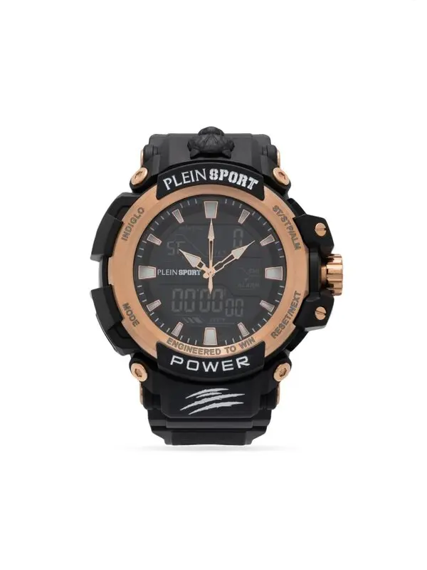 PLEIN SPORT Combat Power 57mm Strap Watch - Black