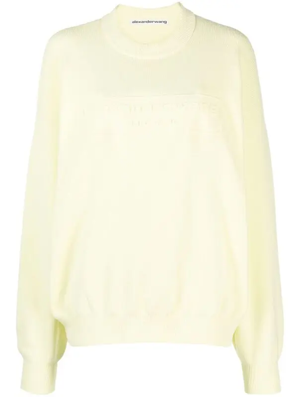 Alexander Wang Logo-embroidered Ribbed Sweater