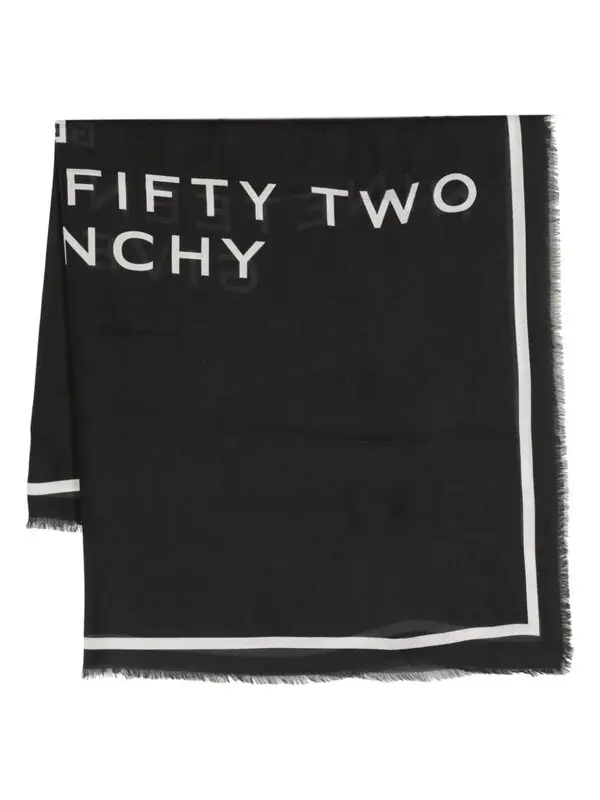 Givenchy Logo-print Frayed Scarf - Black
