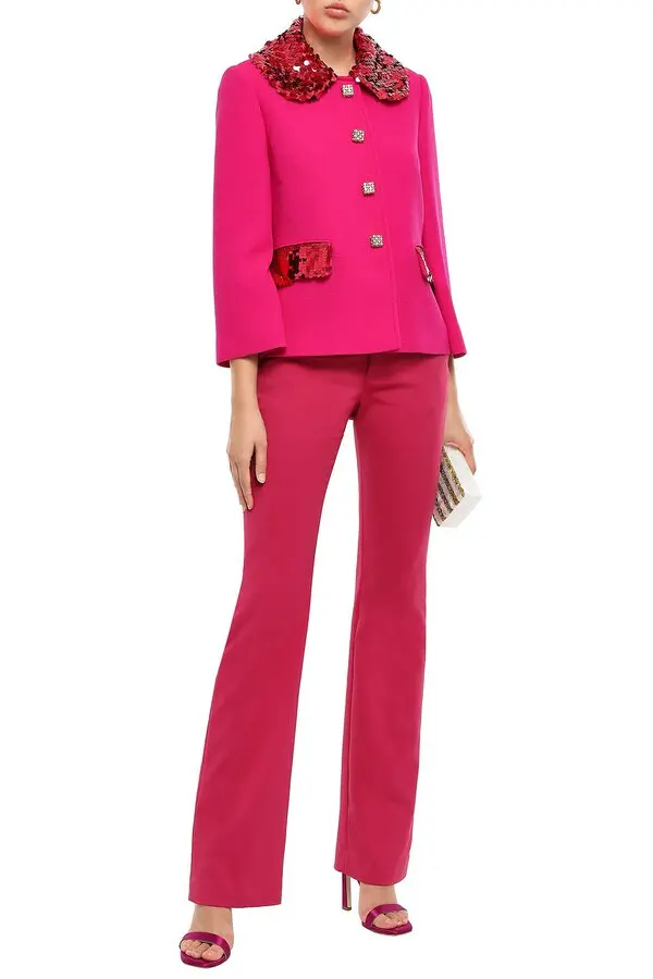 Dolce & Gabbana Embellished Wool-blend Crepe Jacket