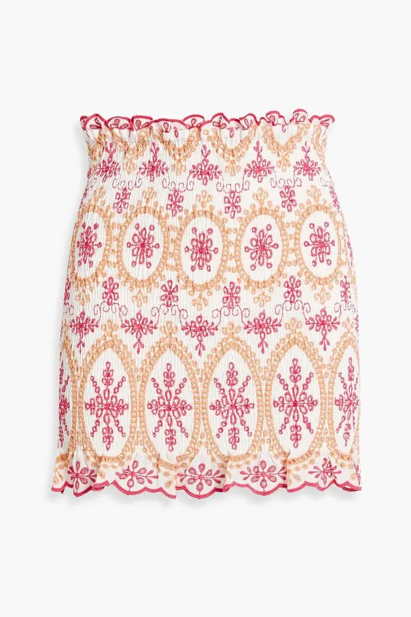 Charo Ruiz Ibiza Paola Broderie Anglaise Mini Skirt - Fuchsia