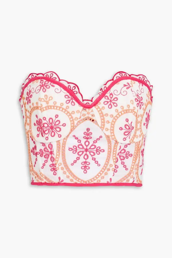 Charo Ruiz Ibiza Lita Broderie Anglaise Top - Fuchsia