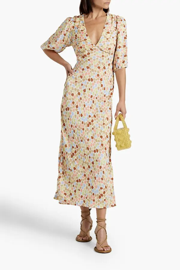 rixo steph midi dress Rent Steph Crepe Midi Dress | Rixo London