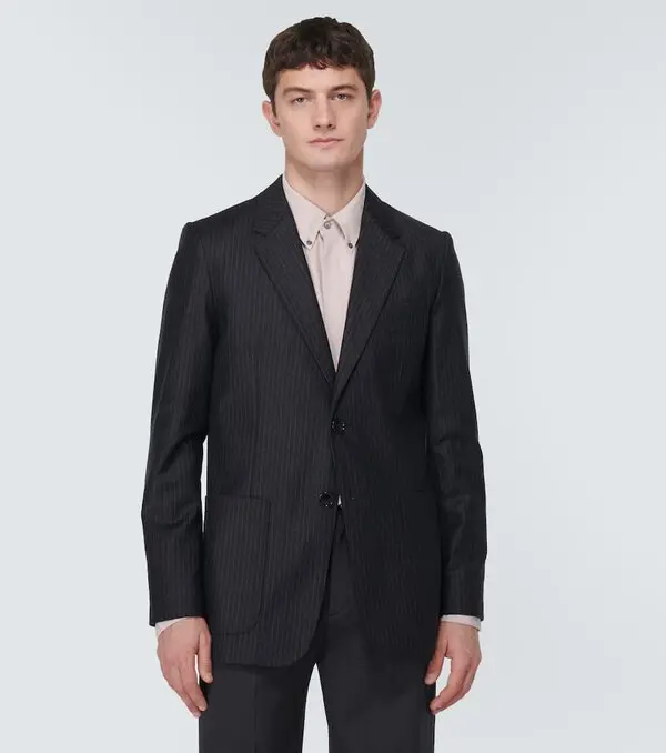 Ami Chalk Stripe Virgin Wool Blazer
